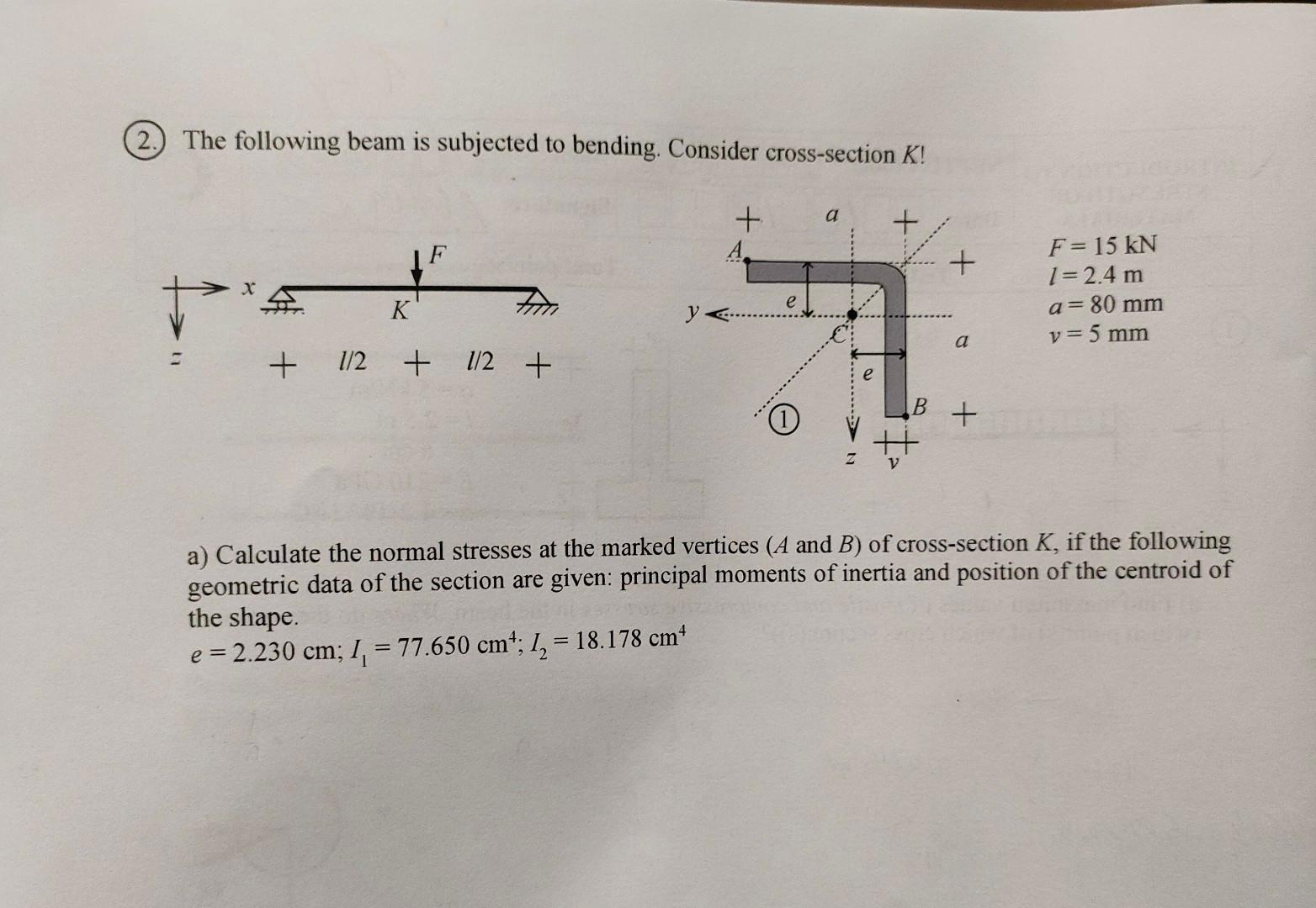 Solved 2. The following beam is subjected to bending. | Chegg.com