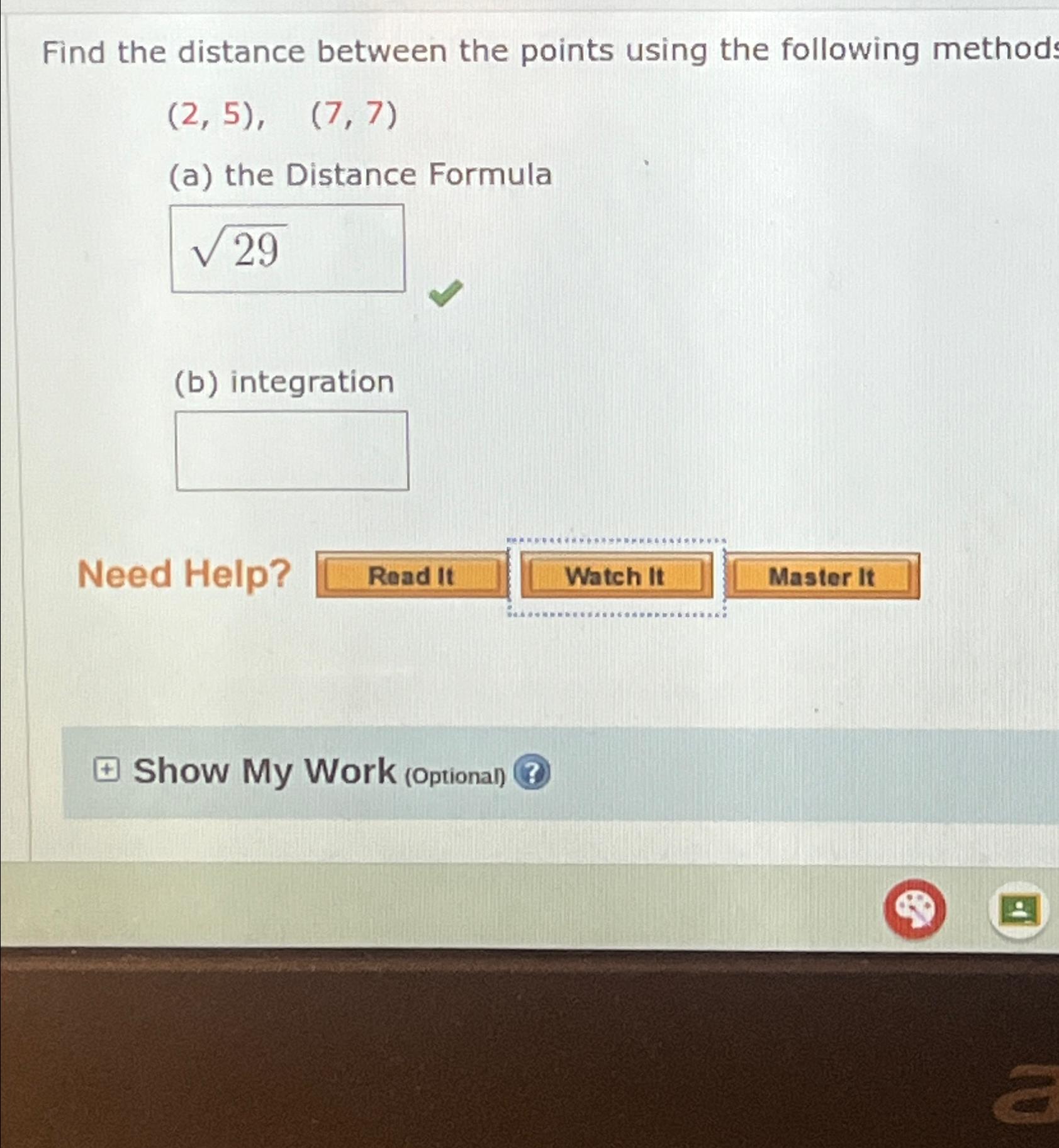 Solved Find the distance between the points using the | Chegg.com