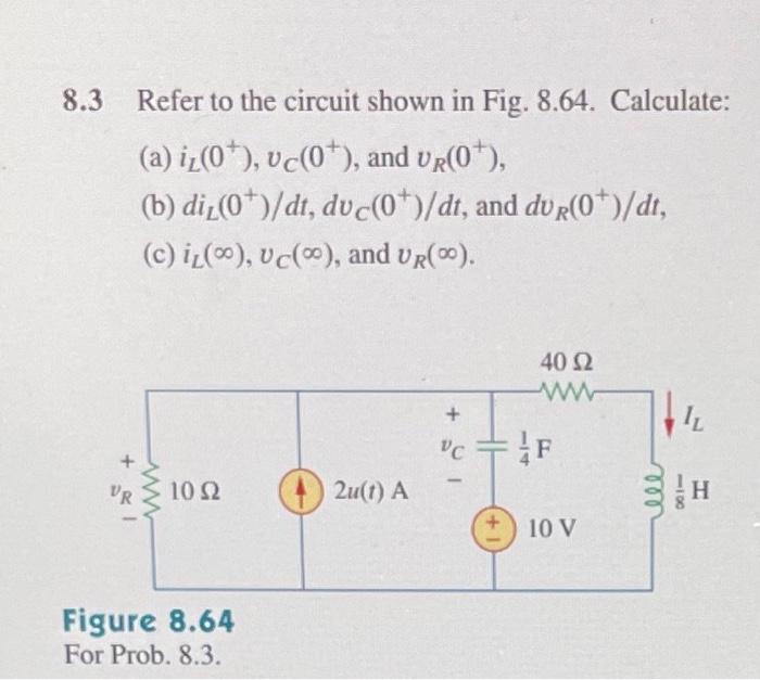 solve for a circuit variable as a function of time - | Chegg.com