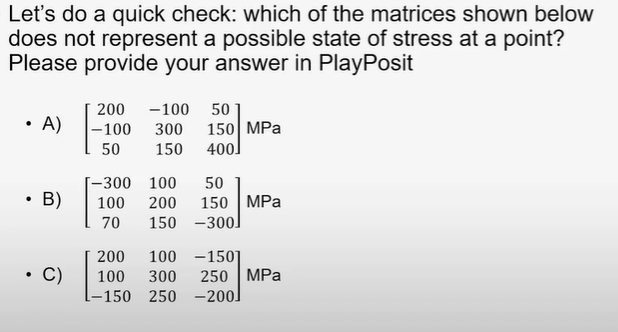 Solved Let's do ﻿a quick check: which of ﻿the matrices shown | Chegg.com