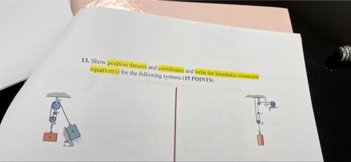 Solved 13. Show position datums and coordinates and write | Chegg.com