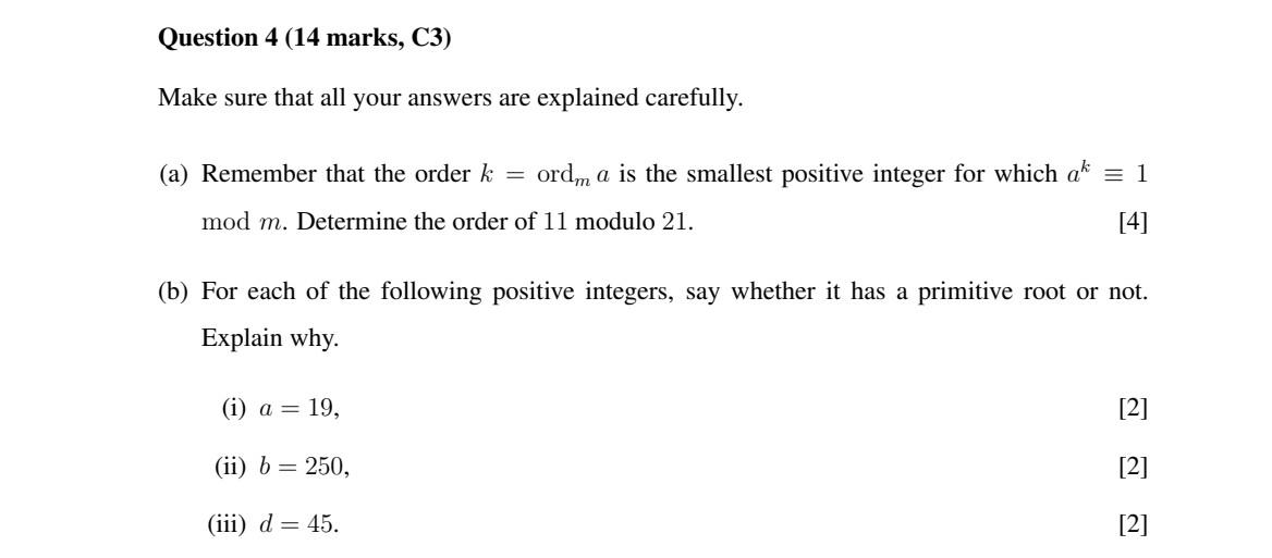 Solved Question 4 (14 marks, C3) Make sure that all your | Chegg.com