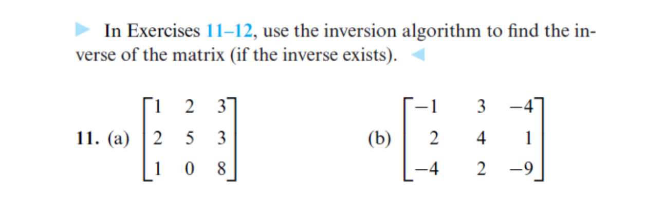 Solved In Exercises 11-12, ﻿use the inversion algorithm to | Chegg.com