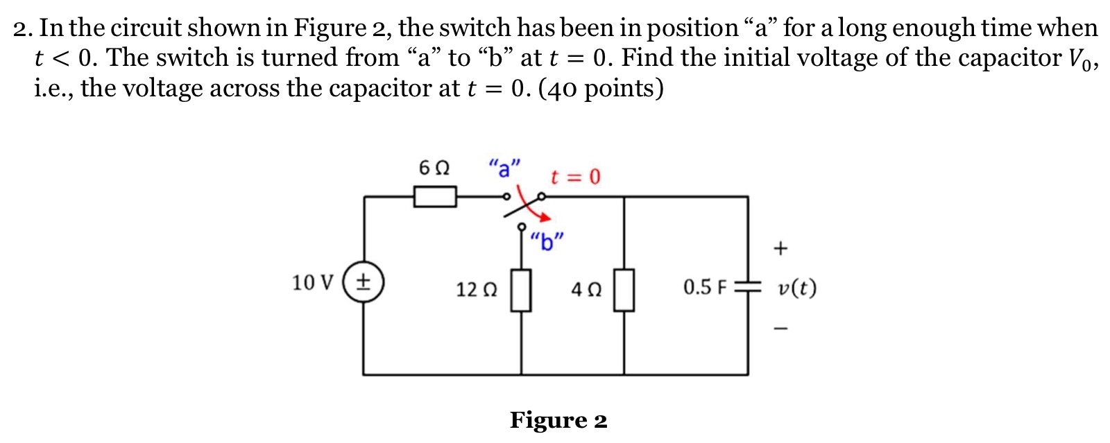 Solved by an EXPERT In the circuit shown in Figure 2, ﻿the switch has | Chegg.com
