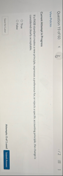 Solved Question 19 ﻿of 60-/2View PoliciesCurrent Attempt in | Chegg.com