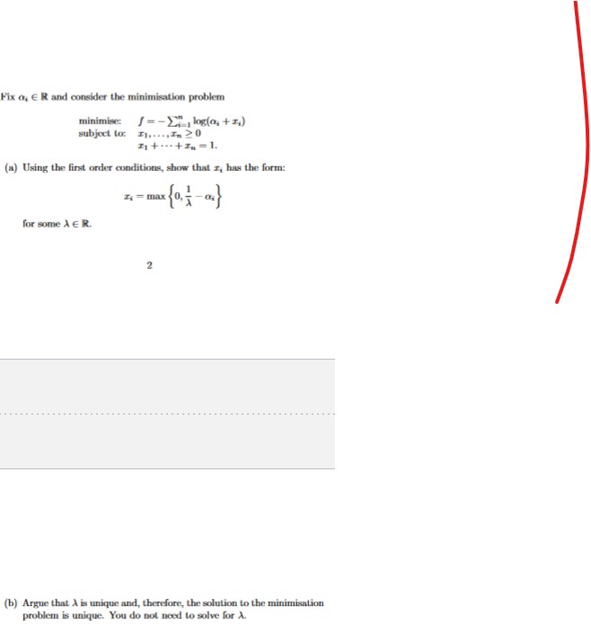 Solved Fix αiinR and consider the minimisation problem | Chegg.com