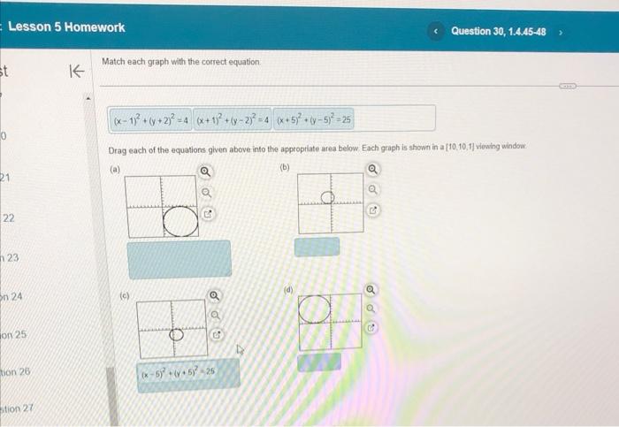 Solved Match each graph with the correct equation. | Chegg.com