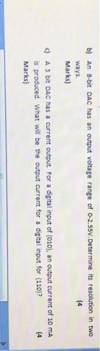 Solved b) An 8-bit DAC has an output voltage range of | Chegg.com