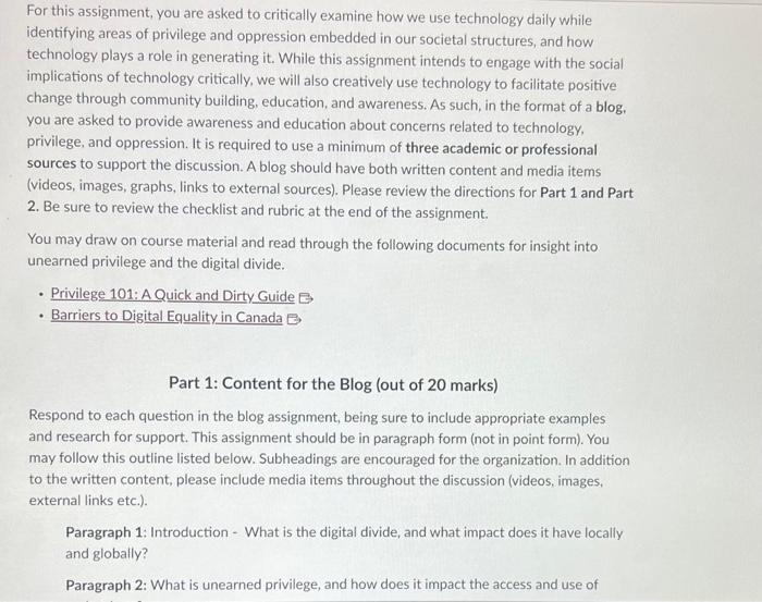 Solved For this assignment, you are asked to critically | Chegg.com