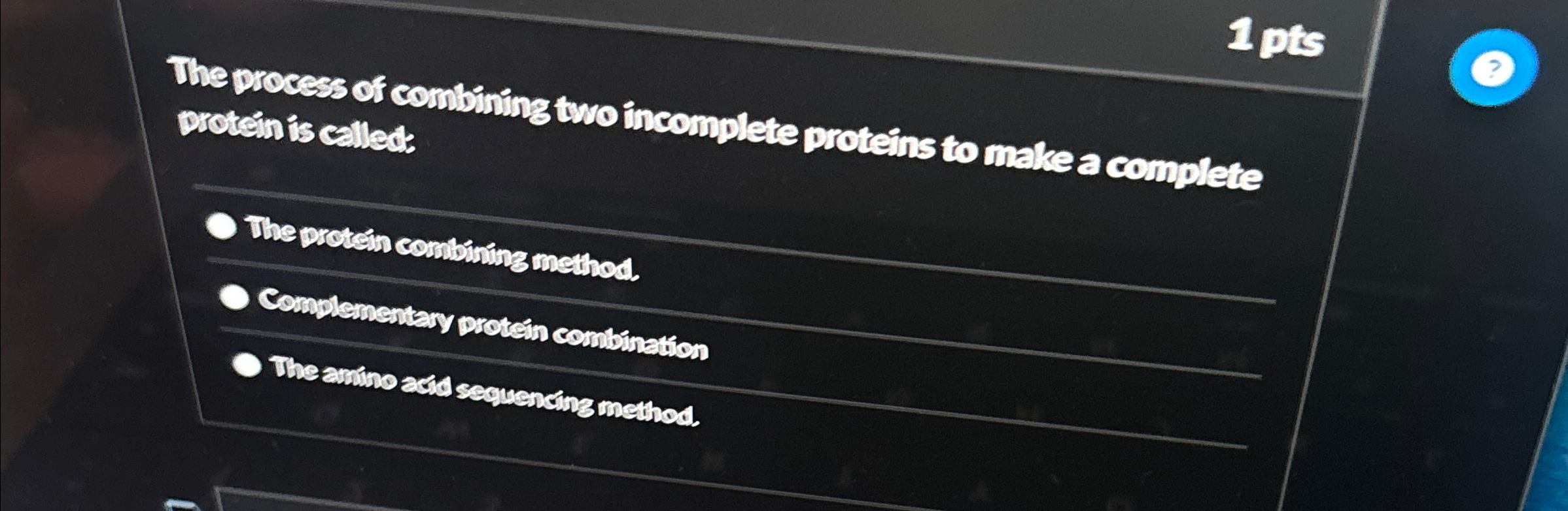Solved The process of combining two incomplete proteins to | Chegg.com