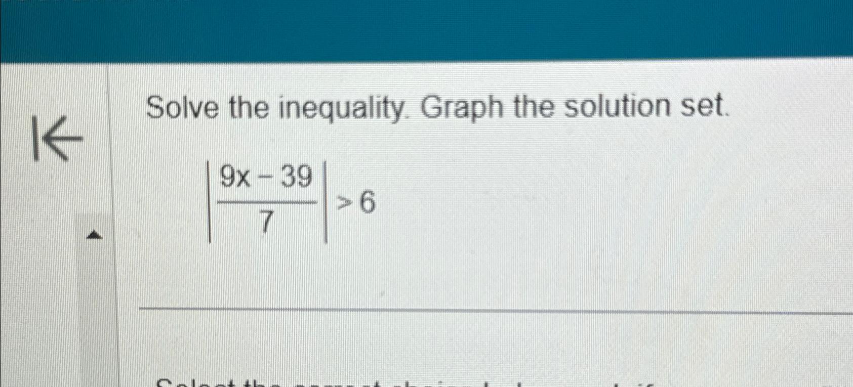 Solved Solve the inequality. Graph the solution | Chegg.com