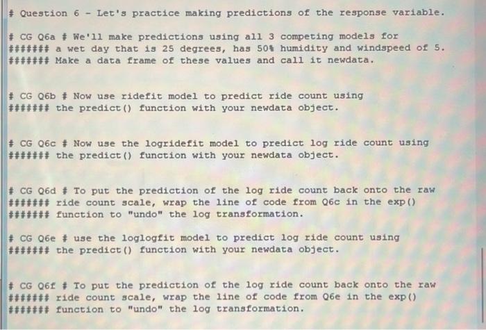 Solved \# Question 5 - log−log model \# CG QSa \# Now, run a | Chegg.com
