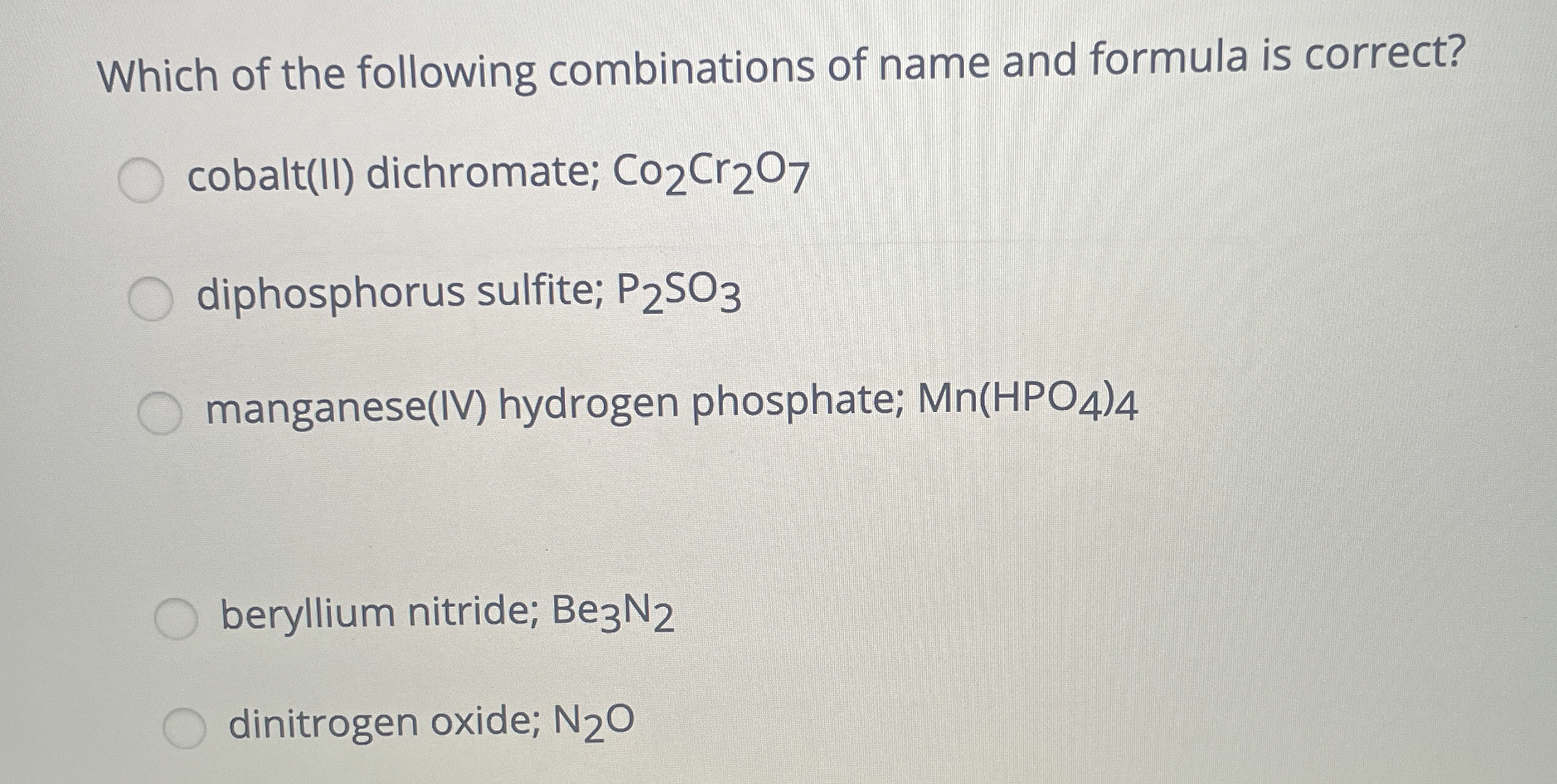 Solved Which of the following combinations of name and | Chegg.com