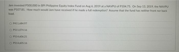 Solved Which of the following types of UITFs will an | Chegg.com