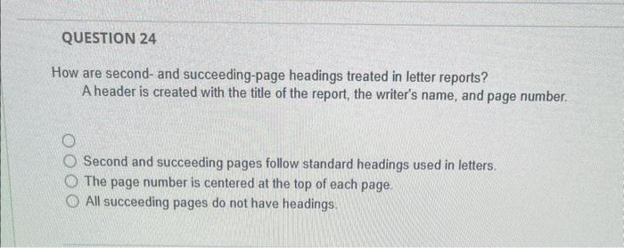 How are second- and succeeding-page headings treated | Chegg.com