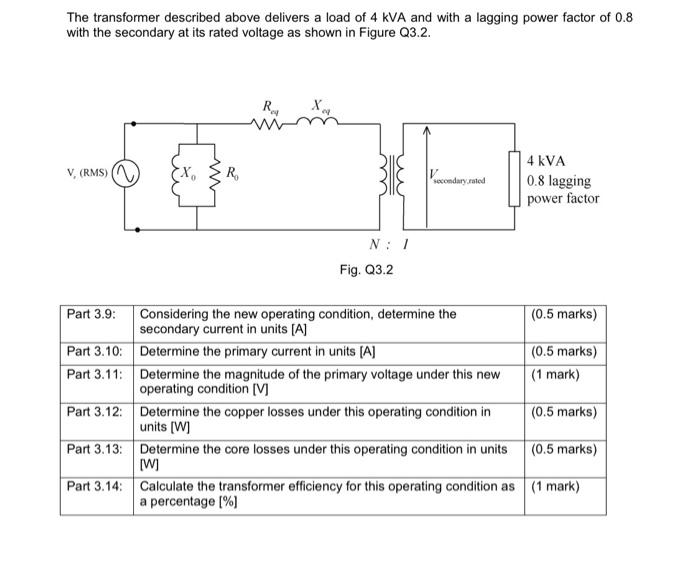 Solved Task-3 Transformer rated power (VA) Primary voltage | Chegg.com