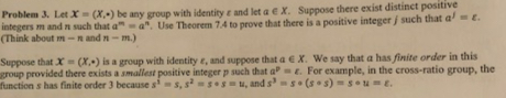 Solved Problem 3. ﻿Let x=(x,)be any group with identity ε | Chegg.com