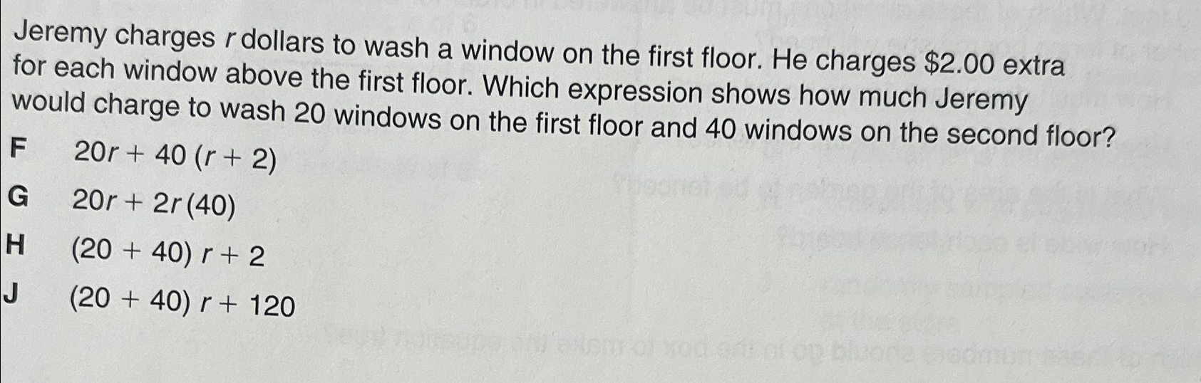 Solved Jeremy charges r ﻿dollars to wash a window on the | Chegg.com