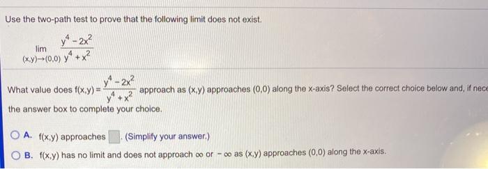 Solved Use the two-path test to prove that the following | Chegg.com