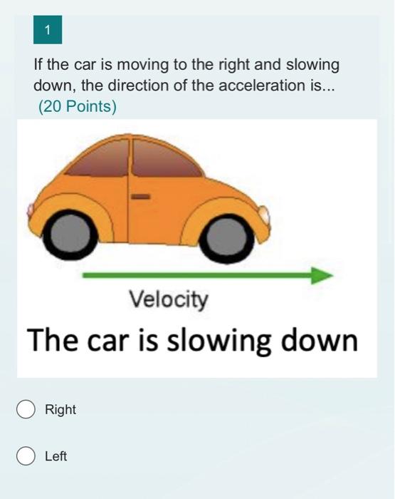 Solved If the car is moving to the right and slowing down, | Chegg.com
