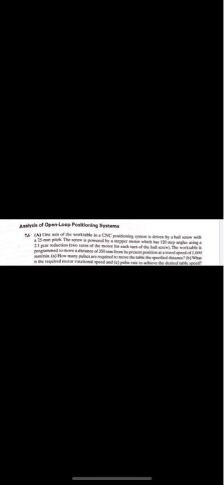Analysis of Open-Loop Positioning Systems 26 (A) One | Chegg.com