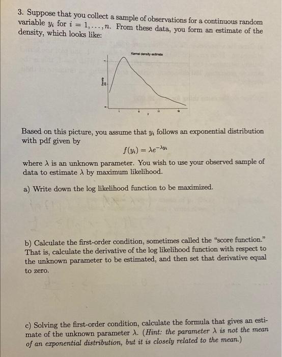 Solved 3. Suppose that you collect a sample of observations | Chegg.com