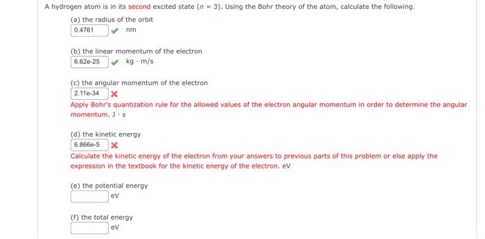 Solved hydrogen atom is in its second excited state (n=3). | Chegg.com