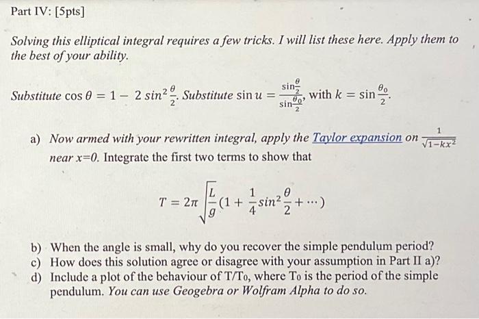 Solved Solving this elliptical integral requires a few | Chegg.com