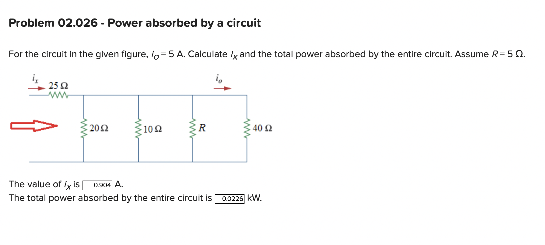 Solved Problem 02.026 - ﻿Power absorbed by ﻿a circuitFor the | Chegg.com