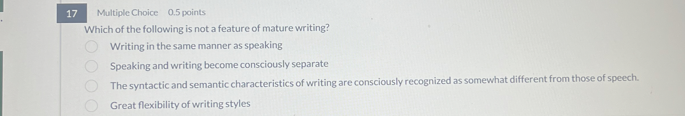 Solved 17Multiple Choice 0.5 ﻿pointsWhich of the following | Chegg.com