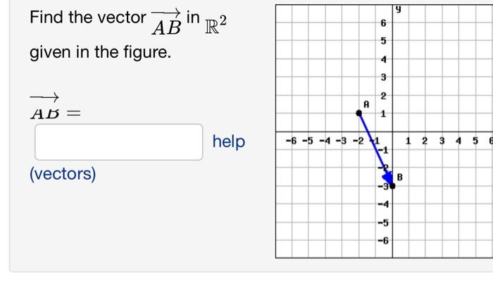 Solved Find the vector AB in R2 given in the figure. | Chegg.com