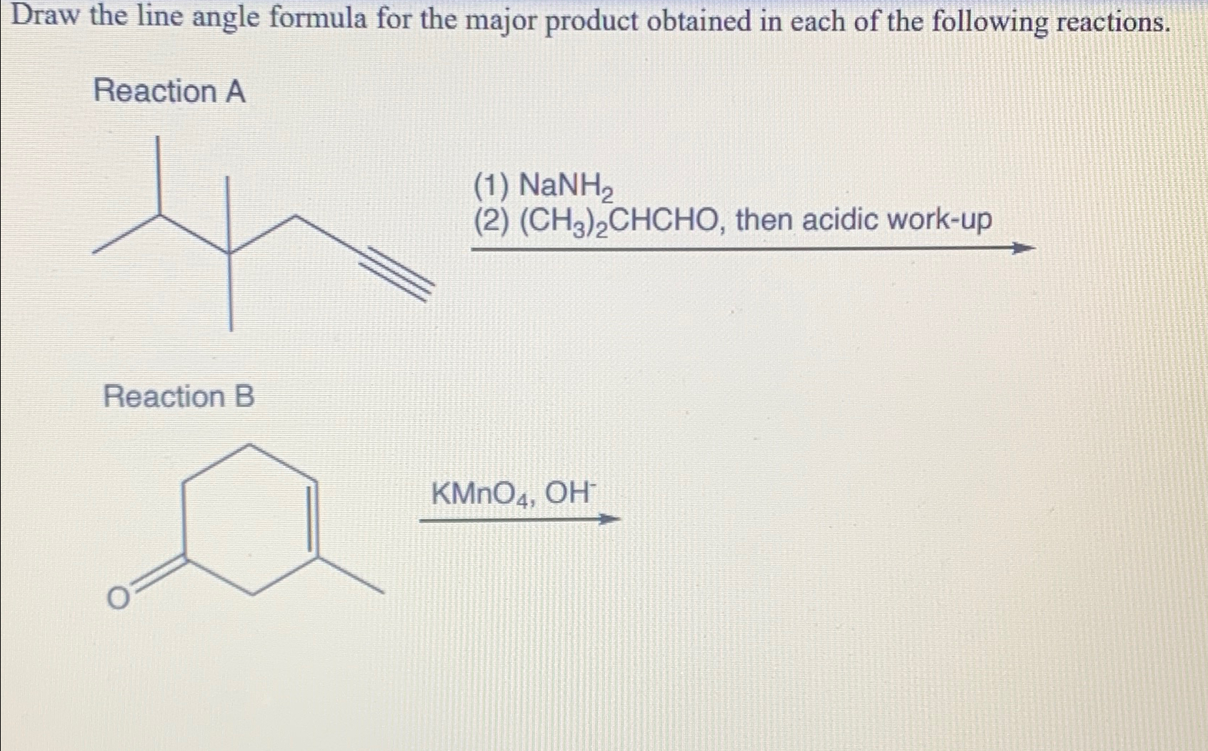 Solved Draw the line angle formula for the major product | Chegg.com