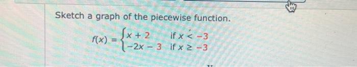 Solved Sketch a graph of the piecewise function. | Chegg.com