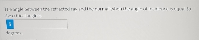 Solved The angle between the refracted ray and the normal | Chegg.com