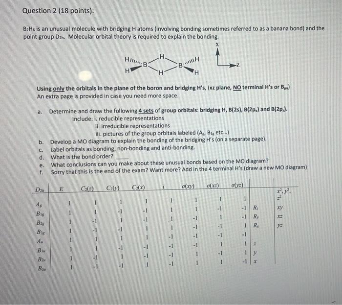 Solved 32H6 is an unusual molecule with bridging H atoms | Chegg.com
