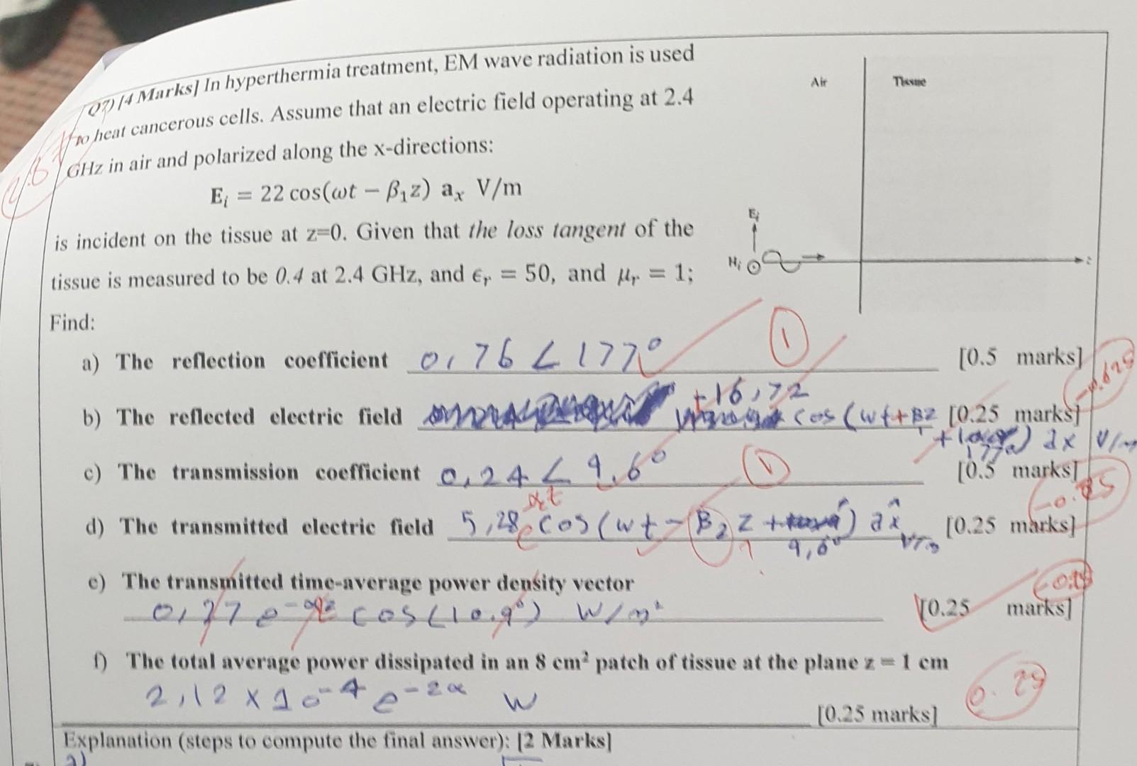 Solved (e) 14 Marks] In hyperthermia treatment, EM wave | Chegg.com
