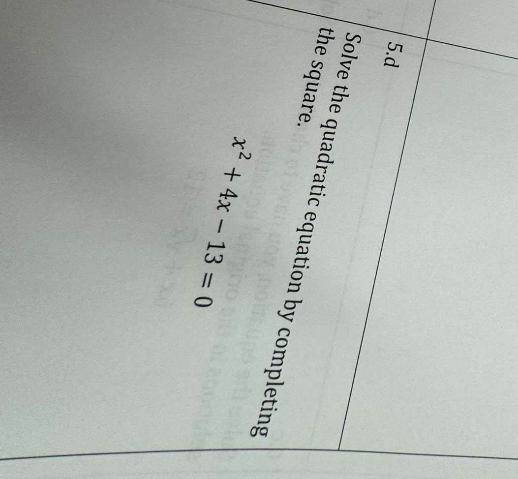 Solved Solve the quadratic equation by completing the | Chegg.com
