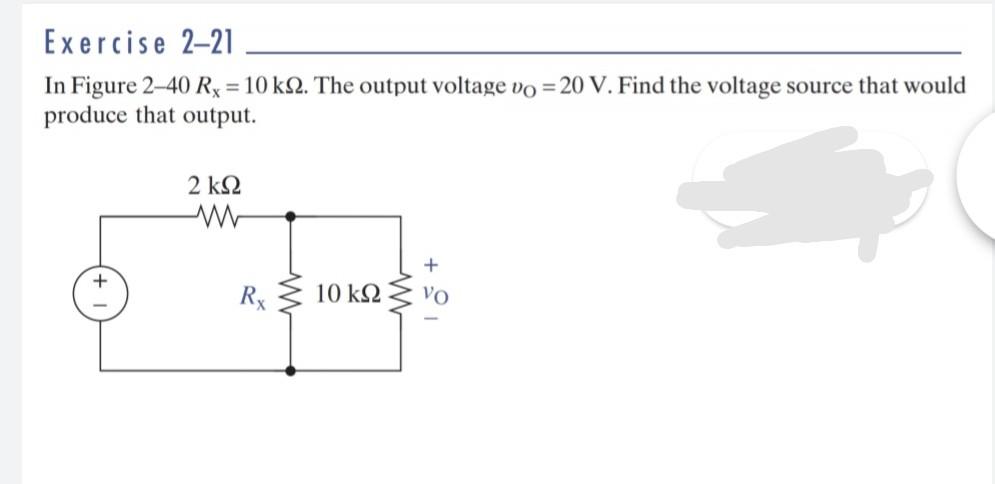 Solved Exercise 2–19 Find the voltages Vx, Vy, and v, in the | Chegg.com