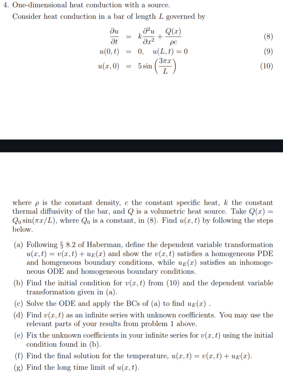 Solved One-dimensional heat conduction with a | Chegg.com
