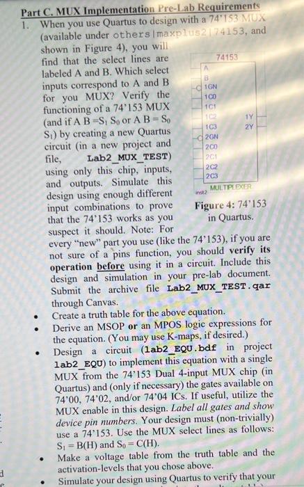 Solved Part C. MUX Implementation In this part of the lab, | Chegg.com