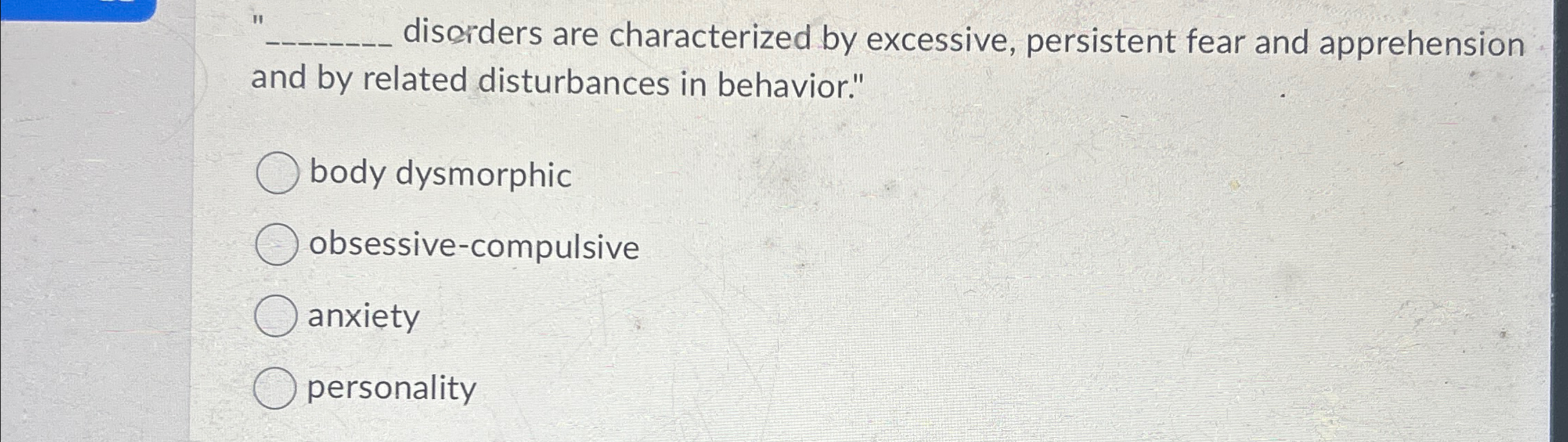 Solved q, ﻿disorders are characterized by excessive, | Chegg.com