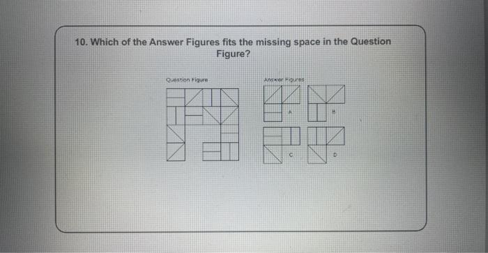 Solved 10. Which of the Answer Figures fits the missing | Chegg.com