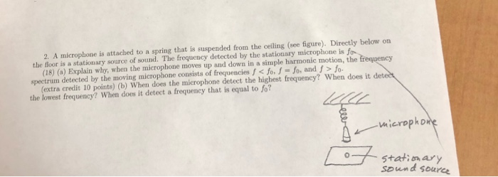 Solved 2. A microphone is attached to a spring that is | Chegg.com