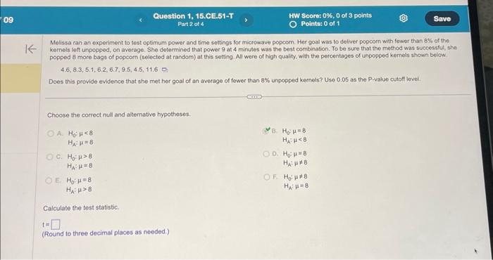 Solved Melissa ran an experiment to test optimum power and | Chegg.com