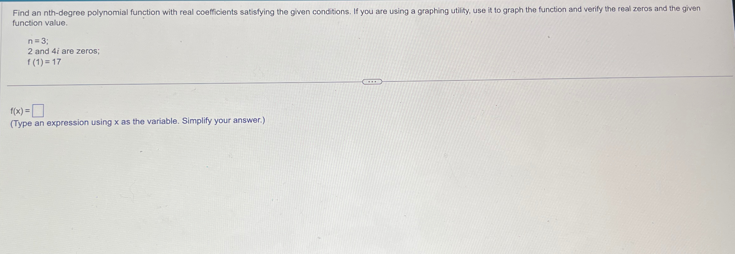 Solved function value.n=3; 2 ﻿and 4i are | Chegg.com