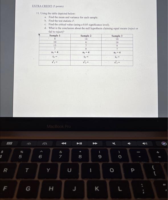 Solved 11. Using the table depicted below: a. Find the mean | Chegg.com