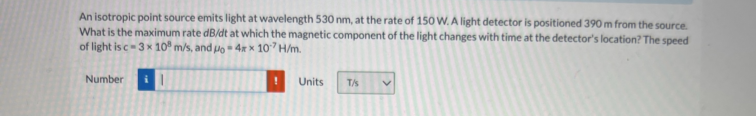 Solved An isotropic point source emits light at wavelength | Chegg.com