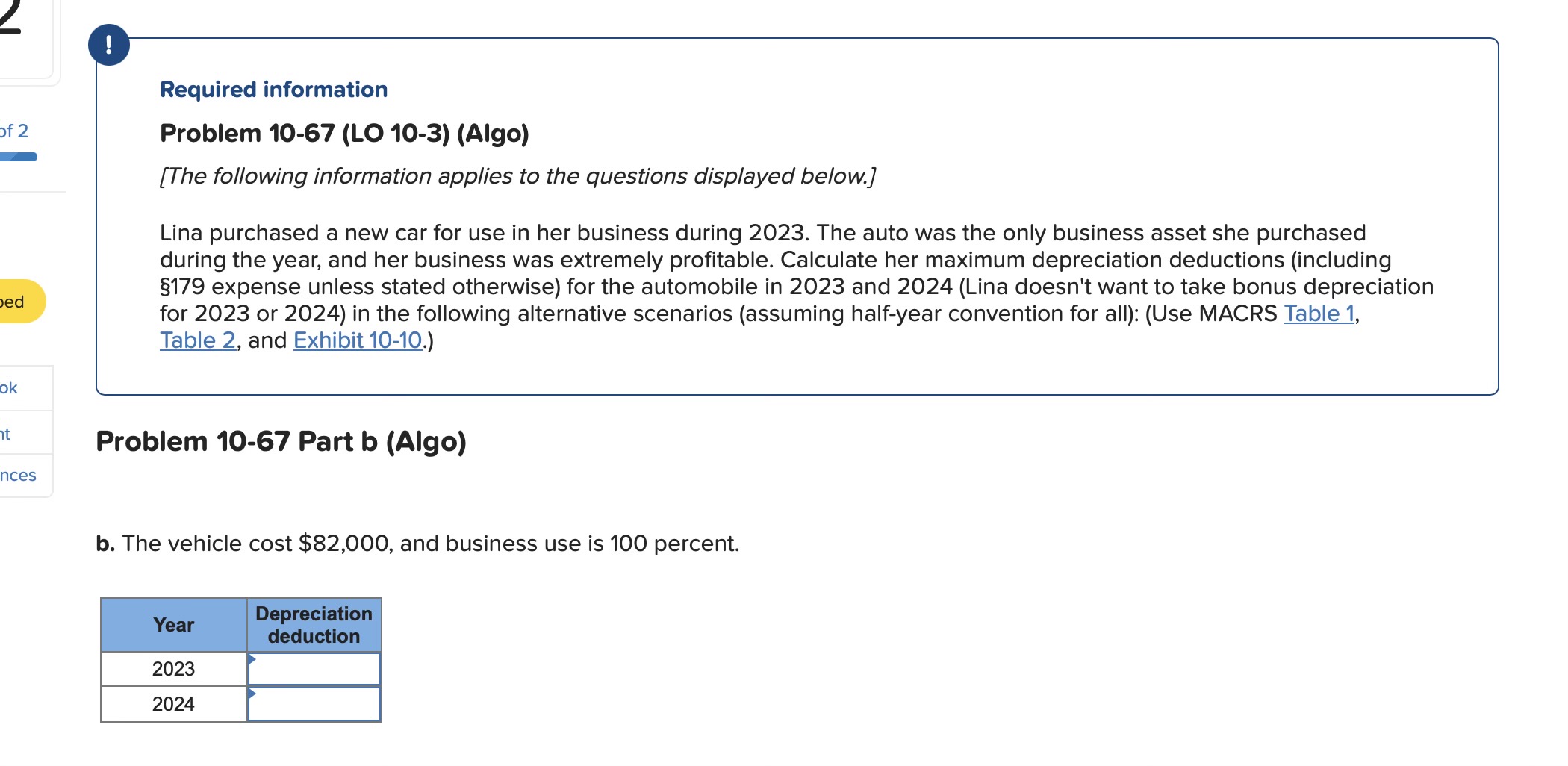 Solved Required informationProblem 10-67 (LO | Chegg.com
