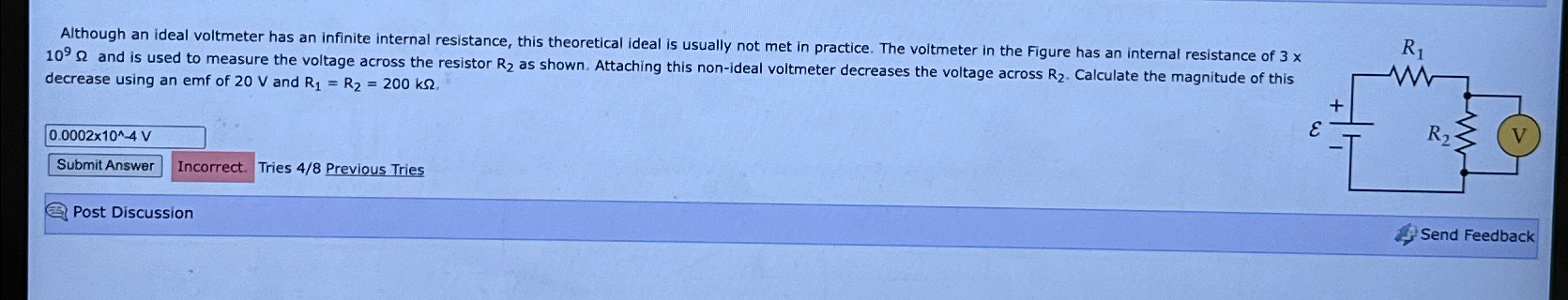 Solved Although an ideal voltmeter has an infinite internal | Chegg.com