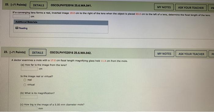 Solved 22 [ 1 Points Details Oscolphys2016 25 6 Wa 041
